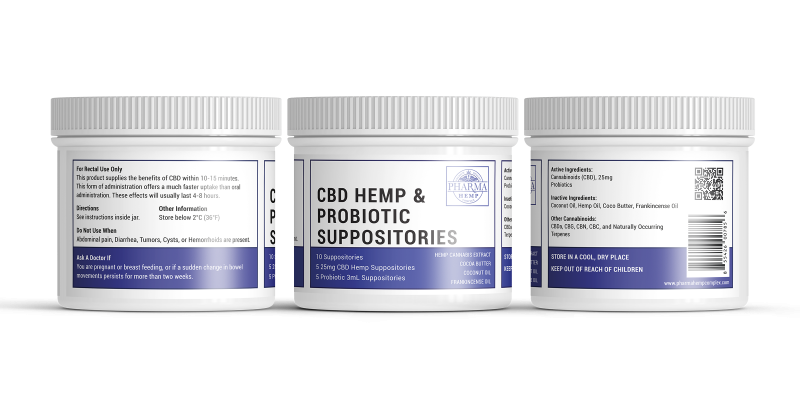 Hemp Health Inc - CBD and CBDa Hemp Suppositories with Probiotics